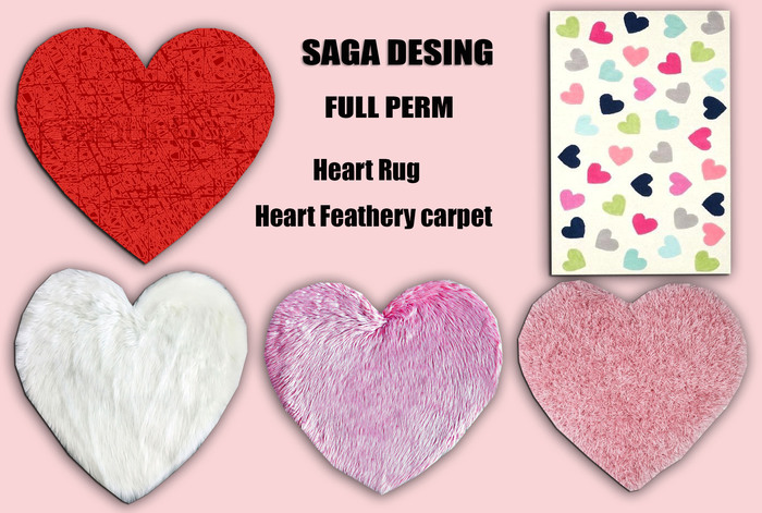 Second Life Marketplace - SaGa Design FULL PERM Heart Rug