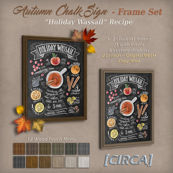 Second Life Marketplace - [CIRCA] - Autumn Chalk Sign - Frame Set ...