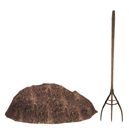 Second Life Marketplace - Pile of Manure or Fertilizer with Pitchfork