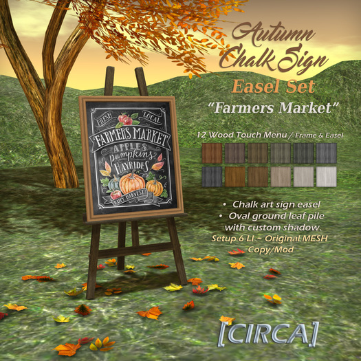 Second Life Marketplace - [CIRCA] - Autumn Chalk Sign - Easel Set ...