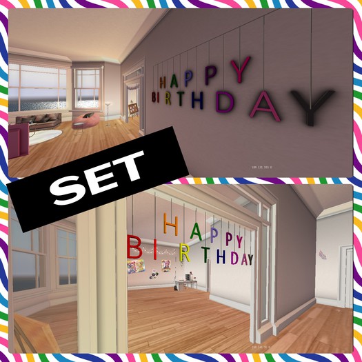 Second Life Marketplace - ~* Lovely Loverson *~ Birthday Deco HBD (With ...