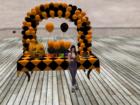 Second Life Marketplace - Festive Halloween Table & Decor with candy ...