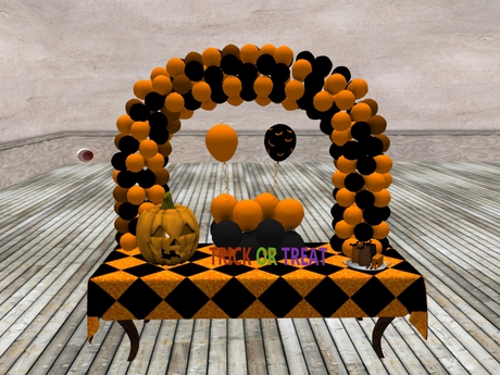 Second Life Marketplace - Festive Halloween Table & Decor with candy ...