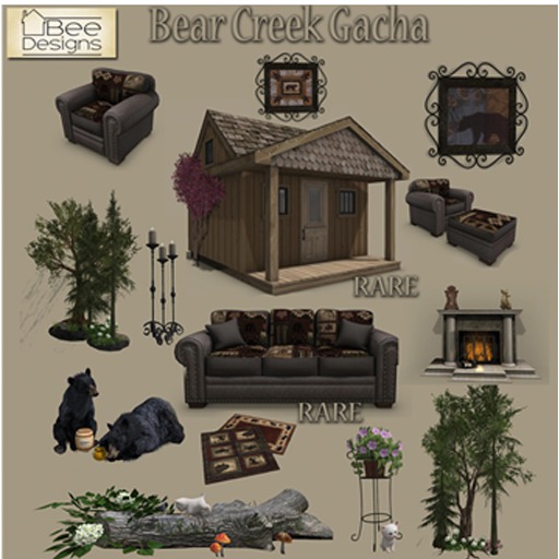 Second Life Marketplace - .Bee designs:.Bear Creek gacha Trees 1