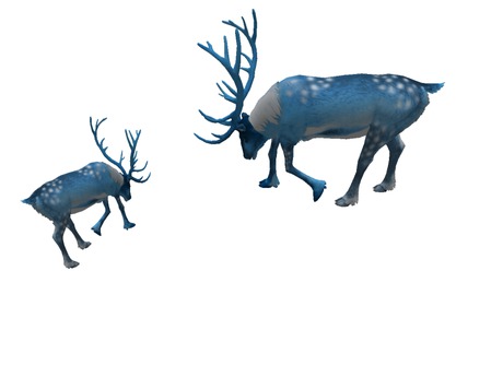 Second Life Marketplace - Mesh Animated Blue Reindeer pack (big&little ...
