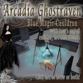 Second Life Marketplace - Blue Magic Cauldron. Halloween/spells ...