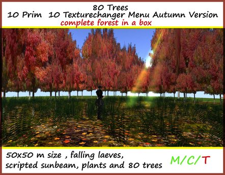 Second Life Marketplace - 10 Prim 80 Trees autumn Forest (herbst ...