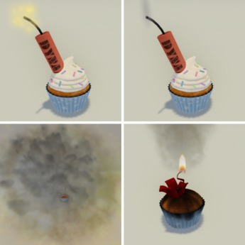 Second Life Marketplace - {{Something Savvy}} Blue Exploding Cupcake