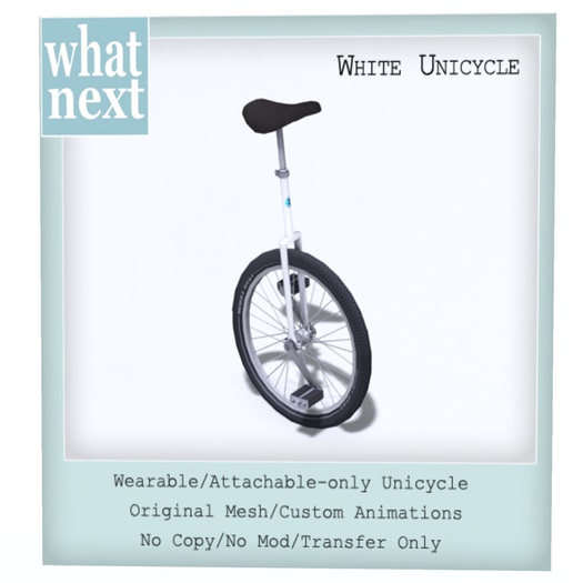 Second Life Marketplace - {what next} White Unicycle (boxed)