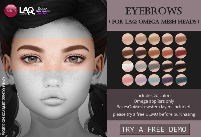 Second Life Marketplace - Izzie's - Eyebrows (LAQ Omega) Second Life Marketplace - Izzie's - Eyebrows (LAQ Omega)
