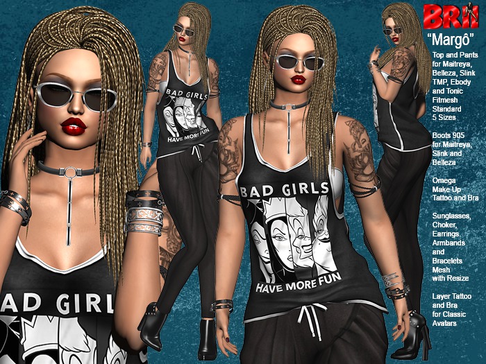 Second Life Marketplace - **MARGO ROCKER STYLE COMPLET OUTFIT