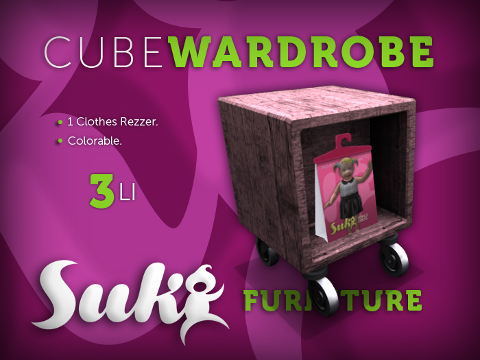 Second Life Marketplace - SUKi. Cube Wardrobe (1 clothes rezzer)
