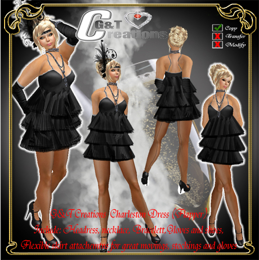 Second Life Marketplace - G&T Creations Charleston ( Flapper ) full Outfit