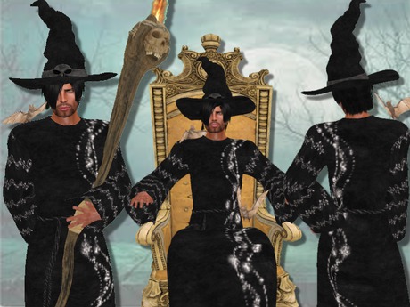 Second Life Marketplace - Wizard costume ceremony silver fitmesh, hair ...