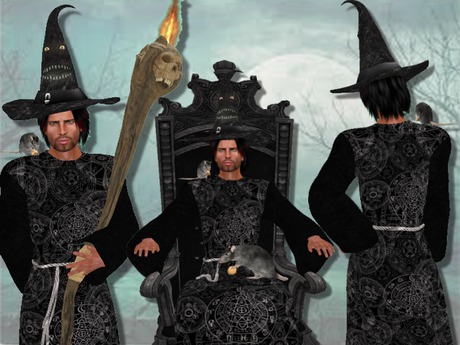 Second Life Marketplace - Wizard costume mystical silver fitmesh, hair ...