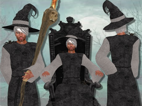 Second Life Marketplace - Wizard costume web fitmesh, hair linked with ...