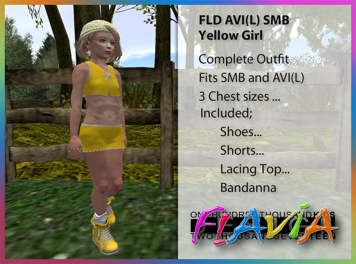 Second Life Marketplace - FLD. AVI(L) SMB Yellow Girl (complete Outfit)