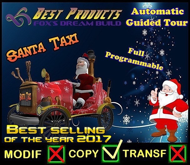 Second Life Marketplace - SANTA TAXI 1.1 box guides tour