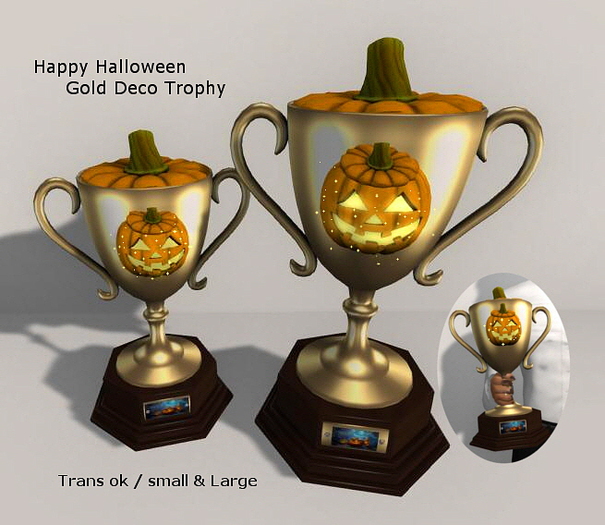 Second Life Marketplace - Happy Halloween Gold Deco Trophy Box