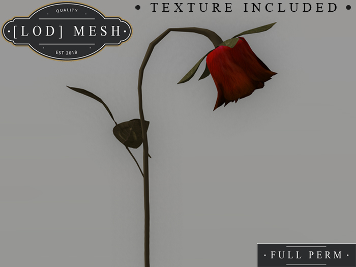 Second Life Marketplace - [LOD Mesh] Full Perm. Wilted Rose