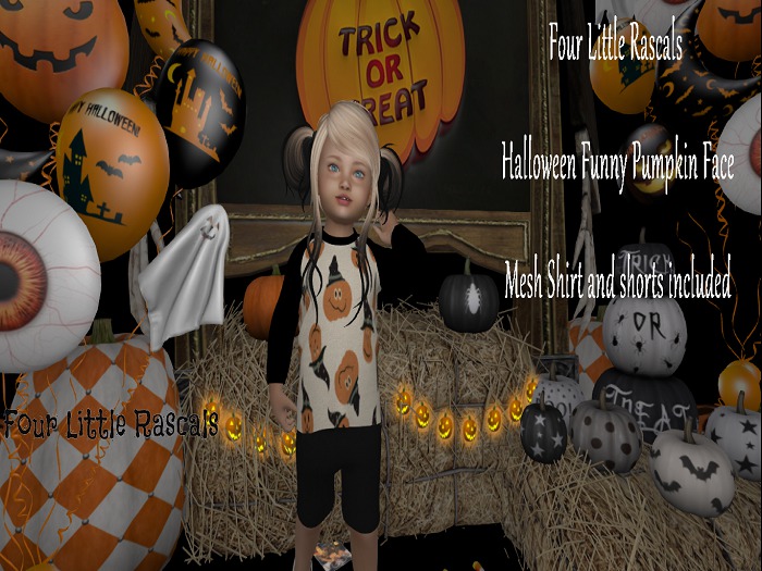 Second Life Marketplace - Four Little Rascals Halloween Funny Pumpkin ...