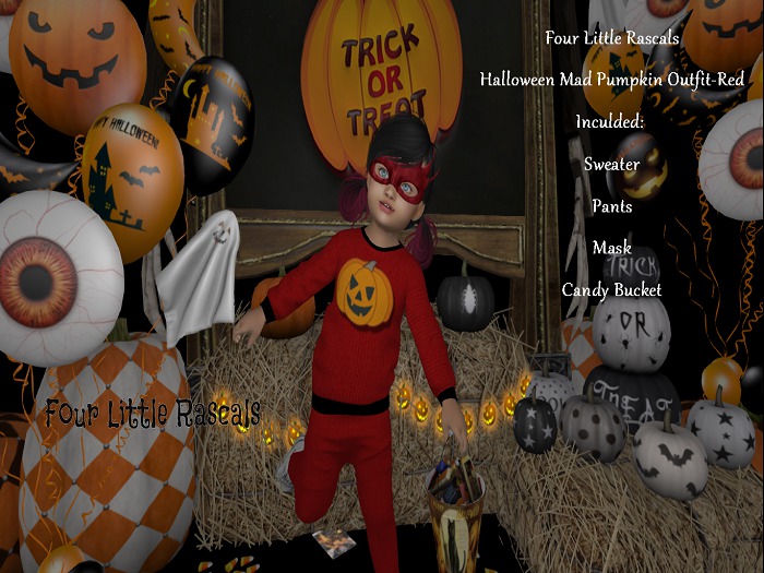 Second Life Marketplace - Four Little Rascals Halloween Mad Pumpkin ...