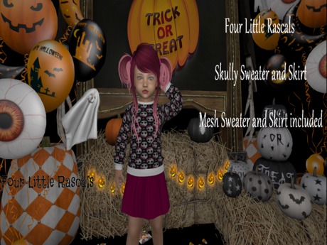 Second Life Marketplace - Four Little Rascals Skully Sweater and Skirt