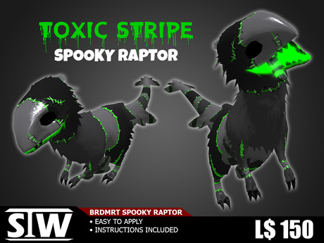 Second Life Marketplace - [STW] Toxic Stripe Spooky Raptor
