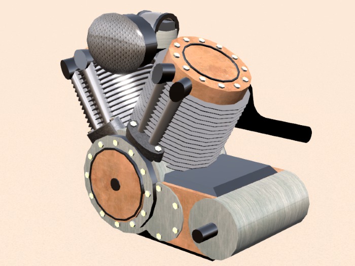 Second Life Marketplace - Mesh 1500 CC V-Twin Motorcycle Engine