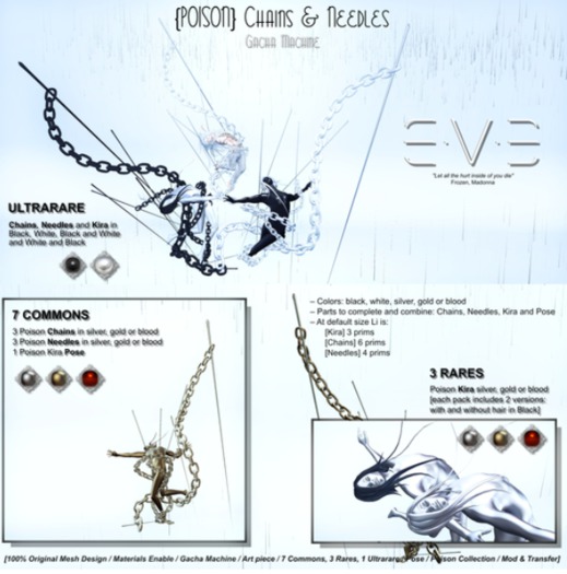 Second Life Marketplace - E.V.E Poison Chains and Needles {Needles Silver}
