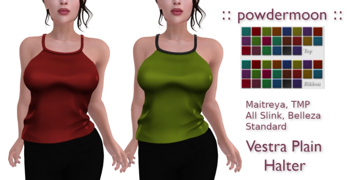 Second Life Marketplace - powdermoon - Vestra Top Plain - 22 Colours ...