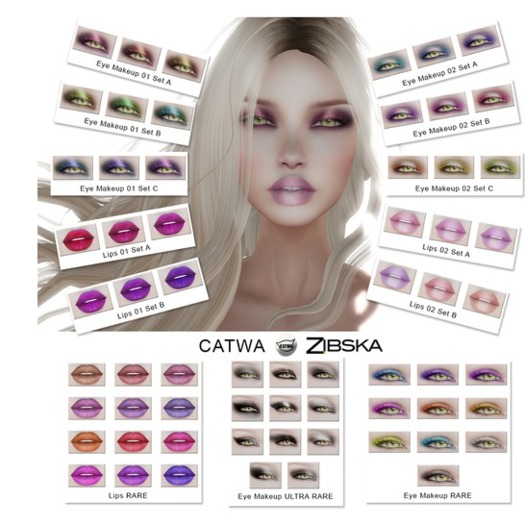 Second Life Marketplace - Zibska Aug2017 Gacha ~ Eye Makeup 01 Set C ...