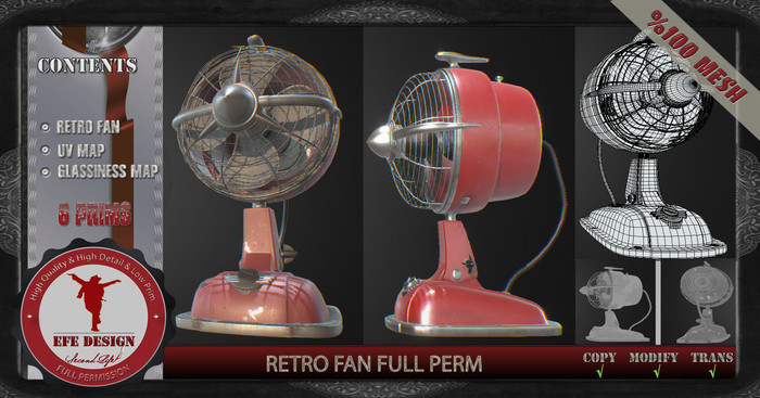 Second Life Marketplace - Retro Fan Full Permission EFE DESIGN
