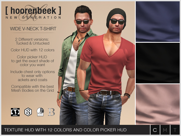 Second Life Marketplace - V-Neck T-Shirt [ Signature, Belleza & More ]