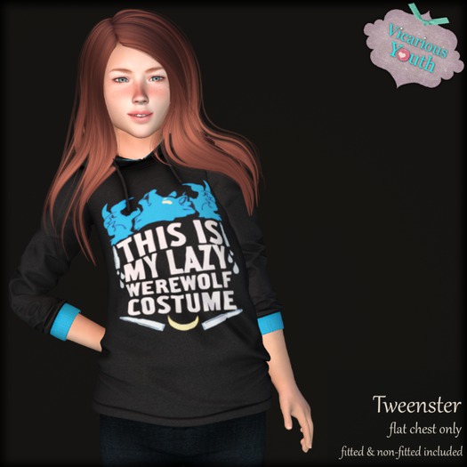 Second Life Marketplace - {V*Y} Tweenster Hoodie - Lazy Werewolf Costume