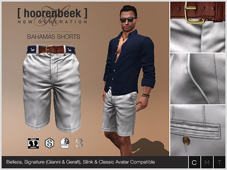 Second Life Marketplace - Sailing Shorts - White
