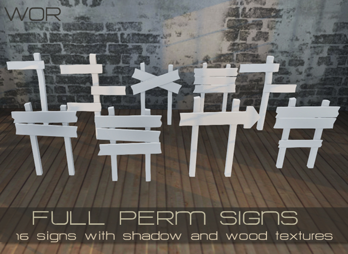 Second Life Marketplace - Huge pack of FULL PERM MESH SIGNS
