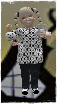 Second Life Marketplace - TD BABY OUTFIT HALLOWEEN SKULLS WHITE