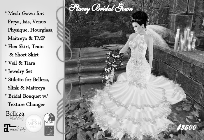 Second Life Marketplace Stacey Bridal Gown Demo
