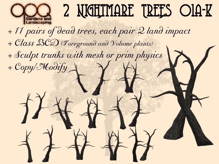 Second Life Marketplace - 11 pairs of dead trees - 2 LI each. OPQ 2 ...