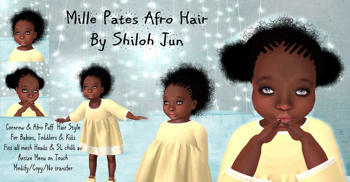 Second Life Marketplace - & Afro Mille pate Hair DEMO For Kids & Babies