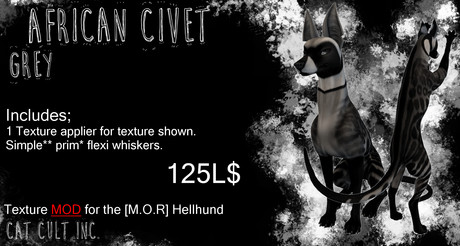 Second Life Marketplace - Hellhund Civet Grey MOD