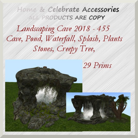 Second Life Marketplace - Landscaping Cave 2018 - 455 - 29 Prims