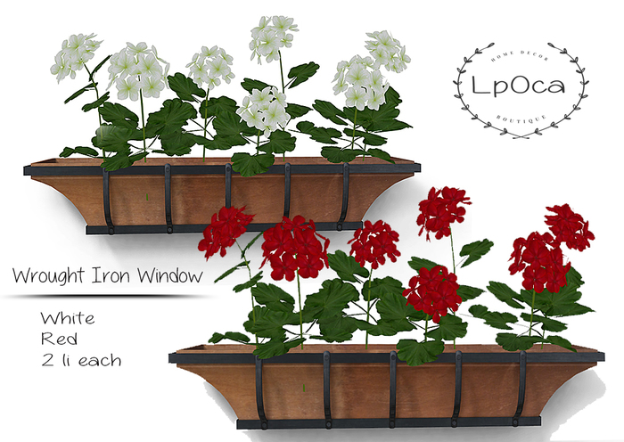 Second Life Marketplace - LpOca Wrought Iron Window/white-red
