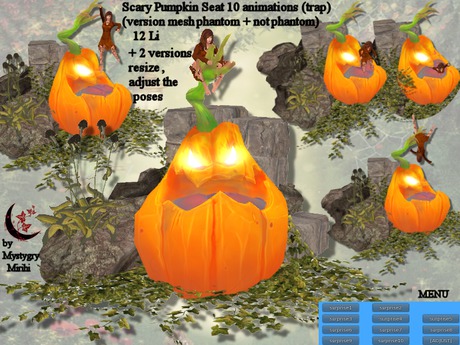 Second Life Marketplace - Scary Pumpkin mesh seat on ground : 10 ...