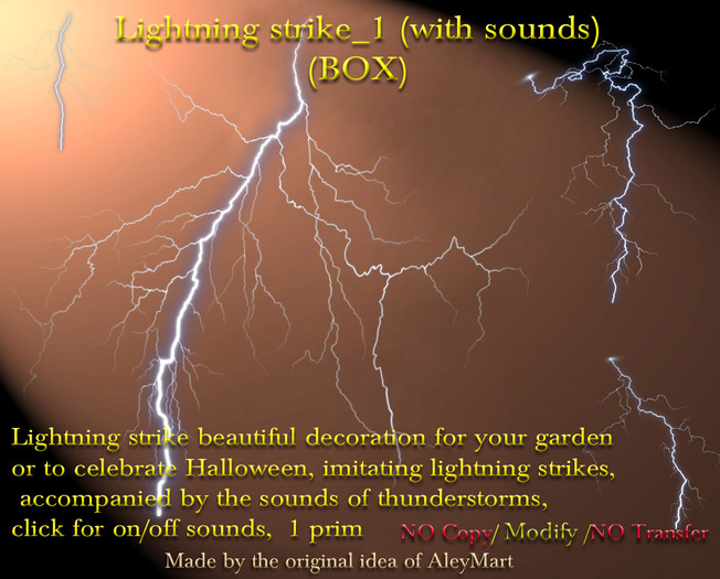 Second Life Marketplace - Lightning strike_1 (with sounds) ( (BOX)
