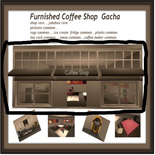 Second Life Marketplace - Furnished Coffee Shop Gacha -- Coffee Shop RARE