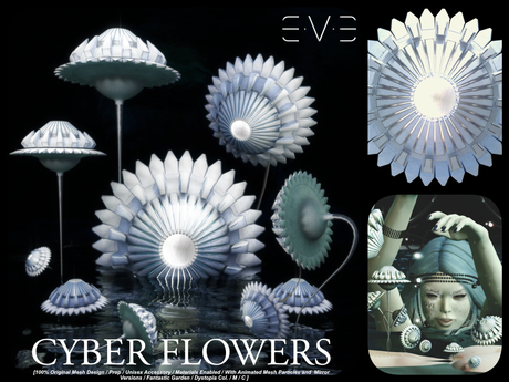 Second Life Marketplace - E.V.E Cyber Flowers [WHITE]
