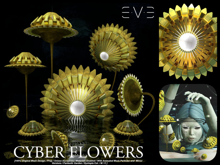 Second Life Marketplace - E.V.E Cyber Flowers [GOLD]