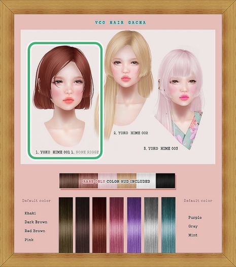Second Life Marketplace - VCO HAIR _ Yoko Hime [001] _ Mint